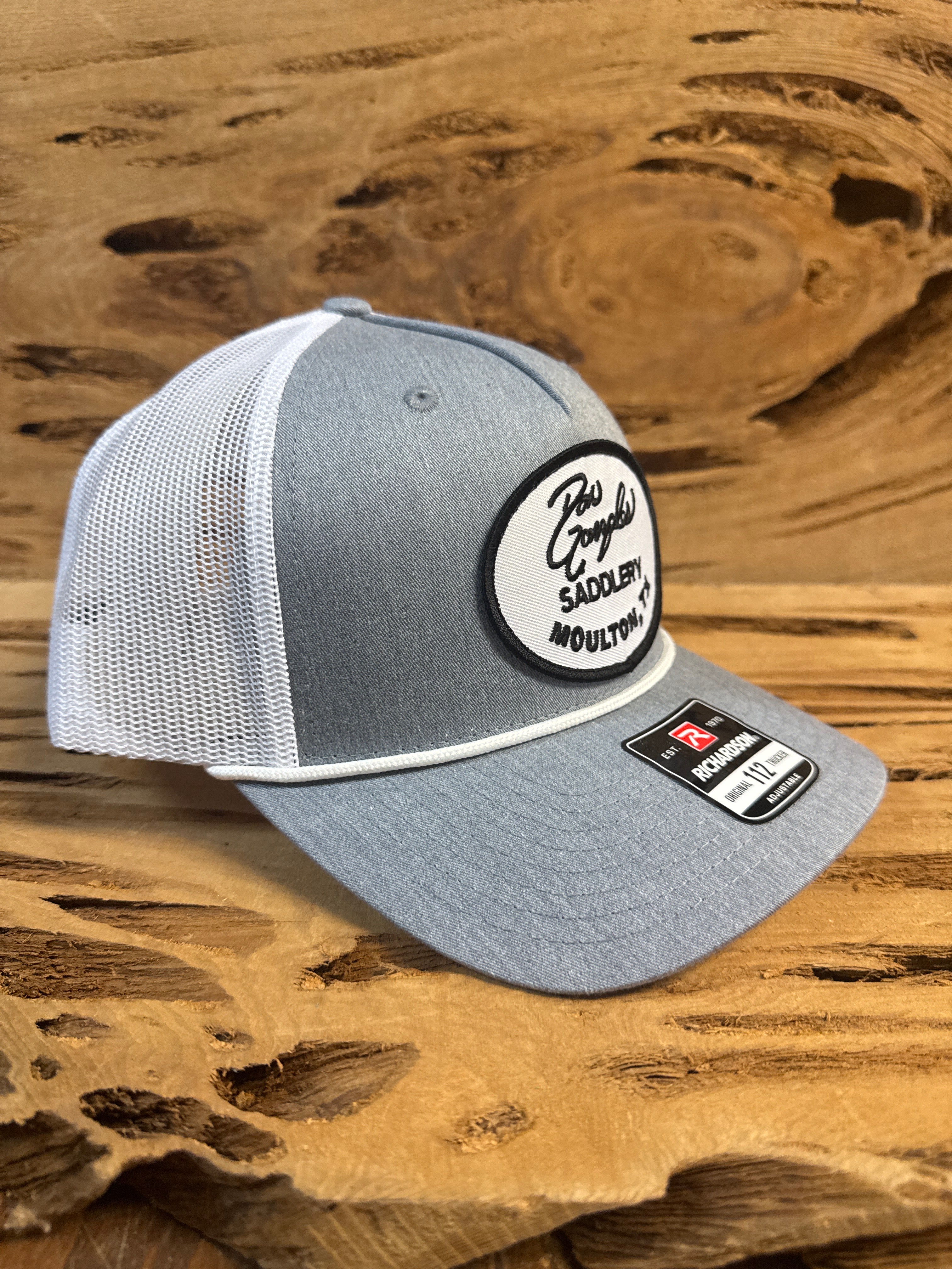 Mesh Back Cap with Rope/Patch - Grey/White – DG Saddlery Store