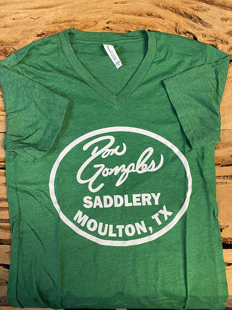 V - Neck DG Saddlery Logo Tshirt - Green – DG Saddlery Store